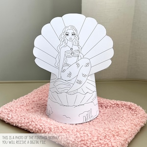 Mermaid Paper Doll 3D Coloring Template | Ocean Theme Craft | DIY Kid ...