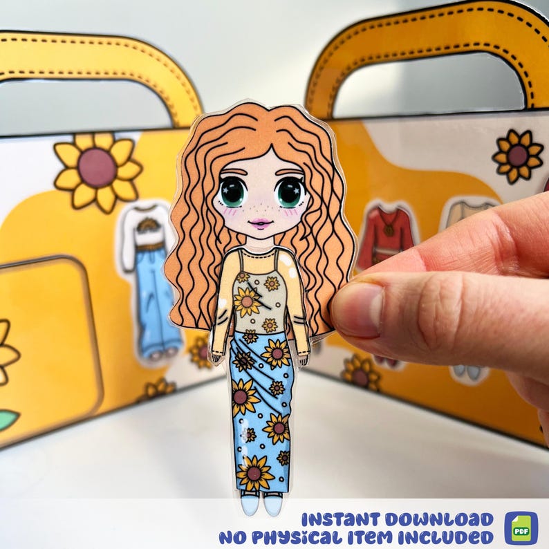 Printable Paperdoll Sunflower | DIY Paper Toys | Playful Printable ...