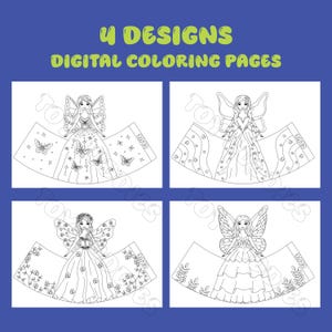 Fairy Paper Doll 3D Coloring Template | DIY Kid Activity Kit - Etsy