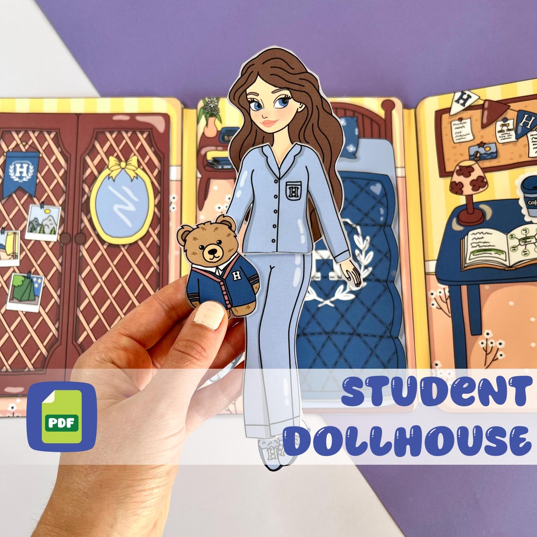 Printable Paper Doll School Theme | DIY Busy Book Dollhouse | Quiet ...