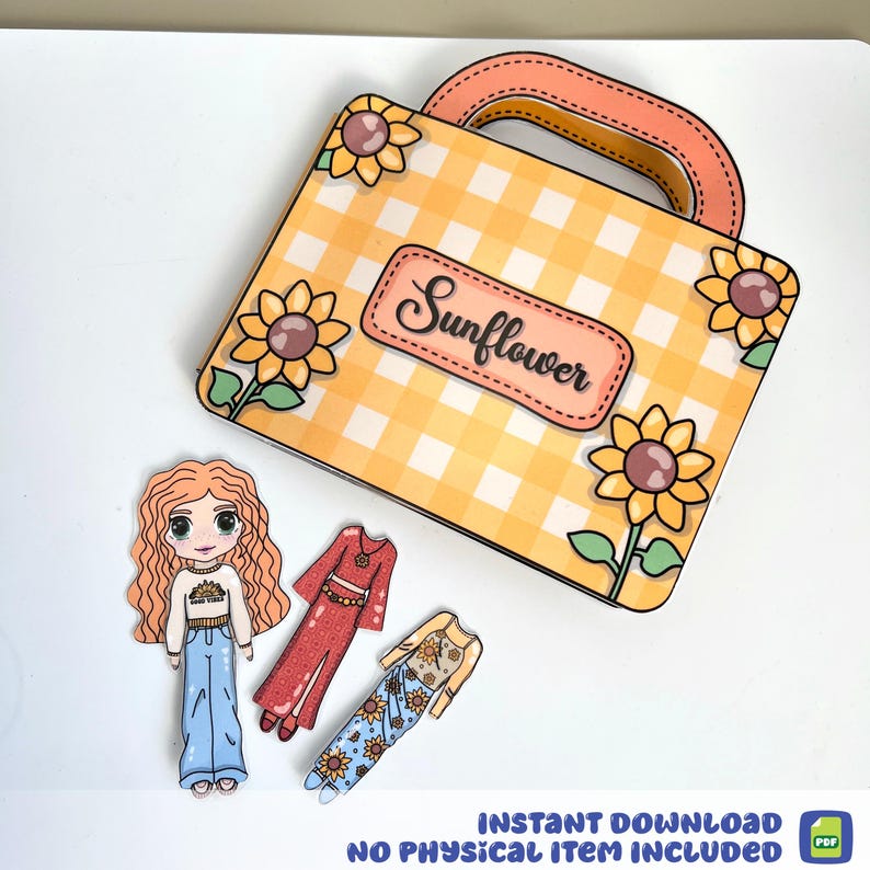 Printable Paperdoll Sunflower | DIY Paper Toys | Playful Printable ...