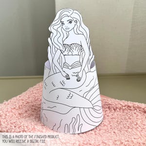 Mermaid Paper Doll 3D Coloring Template | Ocean Theme Craft | DIY Kid ...