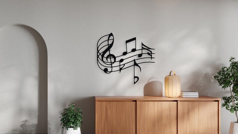 Music Notes Wall Art Laser Cut File CNC Musical Decor Digital Download ...