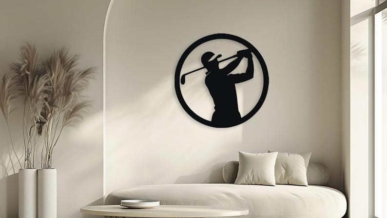 Golf Player Wall Art Laser Cut File | Golfer Silhouette Dxf Svg Eps ...