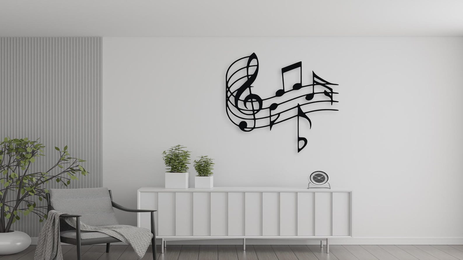 Music Notes Wall Art Laser Cut File CNC Musical Decor Digital Download ...