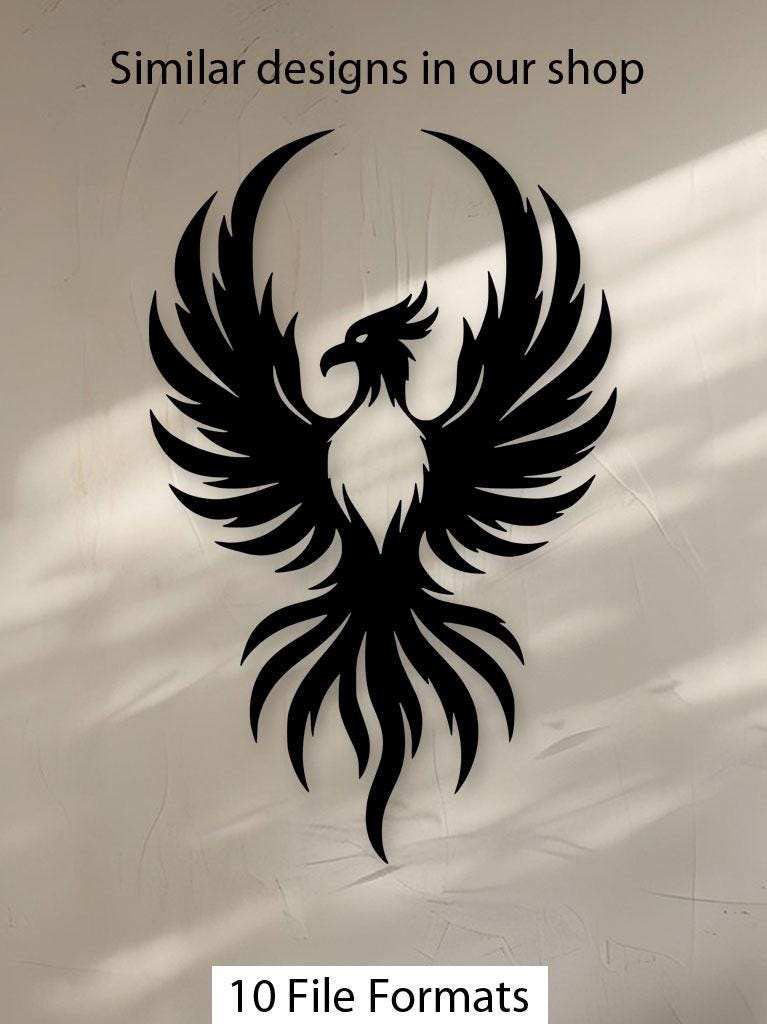 Phoenix Wall Decor Vector Laser Cut Template SVG Digital Download ...