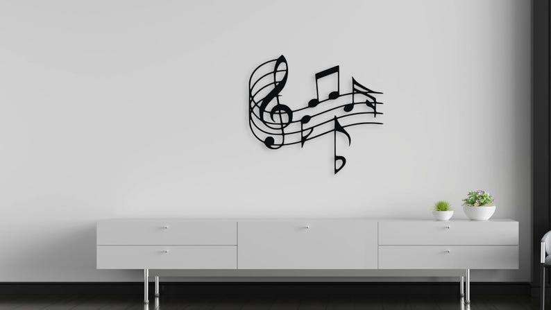 Music Notes Wall Art Laser Cut File CNC Musical Decor Digital Download ...