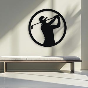 Golf Player Wall Art Laser Cut File | Golfer Silhouette Dxf Svg Eps ...