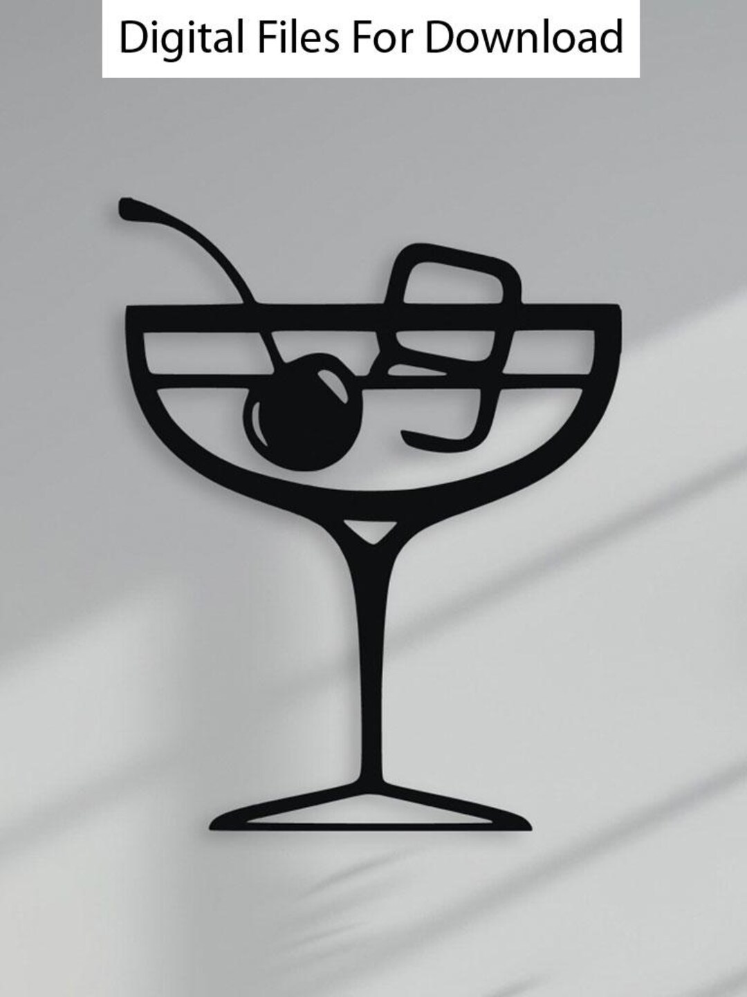 Cocktail Wall Art SVG DXF | Laser Cut File Bar Decor | Glass Wall ...