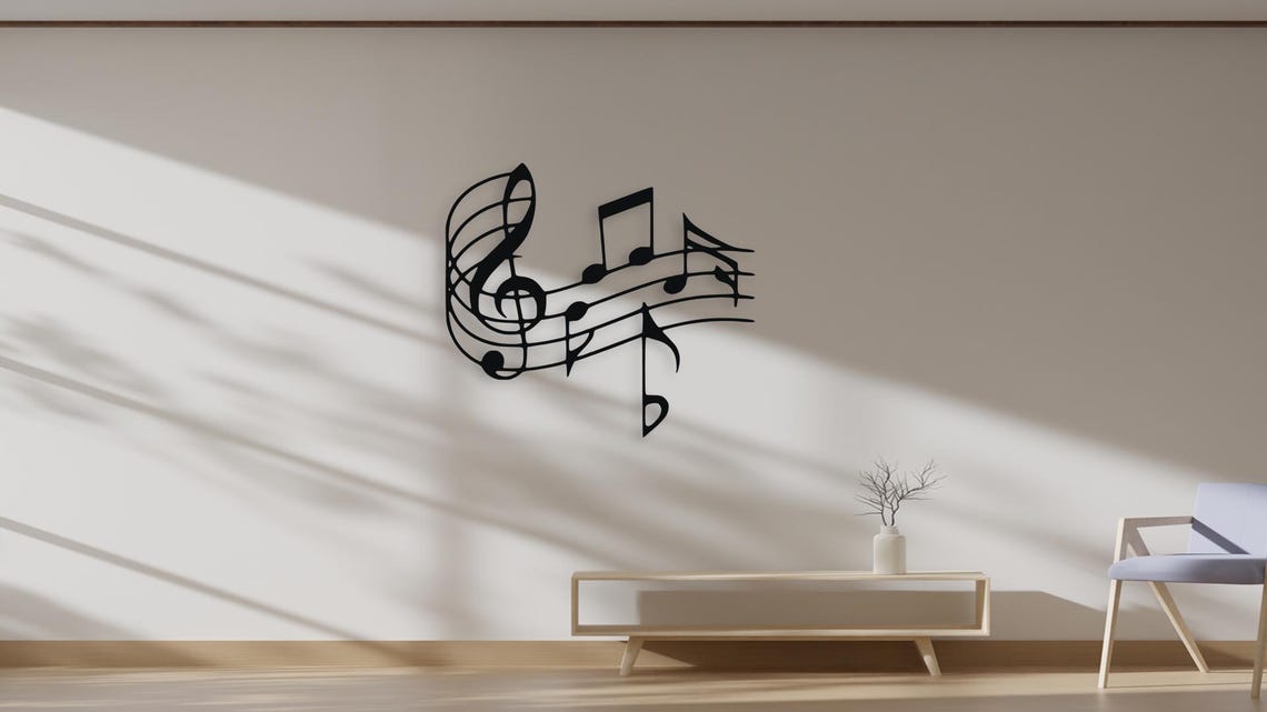 Music Notes Wall Art Laser Cut File CNC Musical Decor Digital Download ...