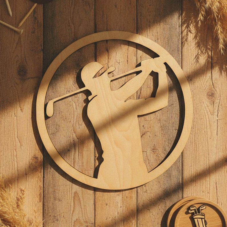 Golf Player Wall Art Laser Cut File | Golfer Silhouette Dxf Svg Eps ...