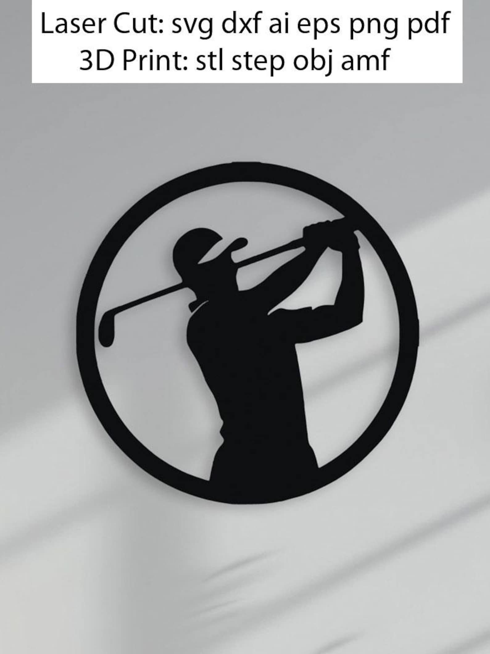 Golf Player Wall Art Laser Cut File | Golfer Silhouette Dxf Svg Eps ...