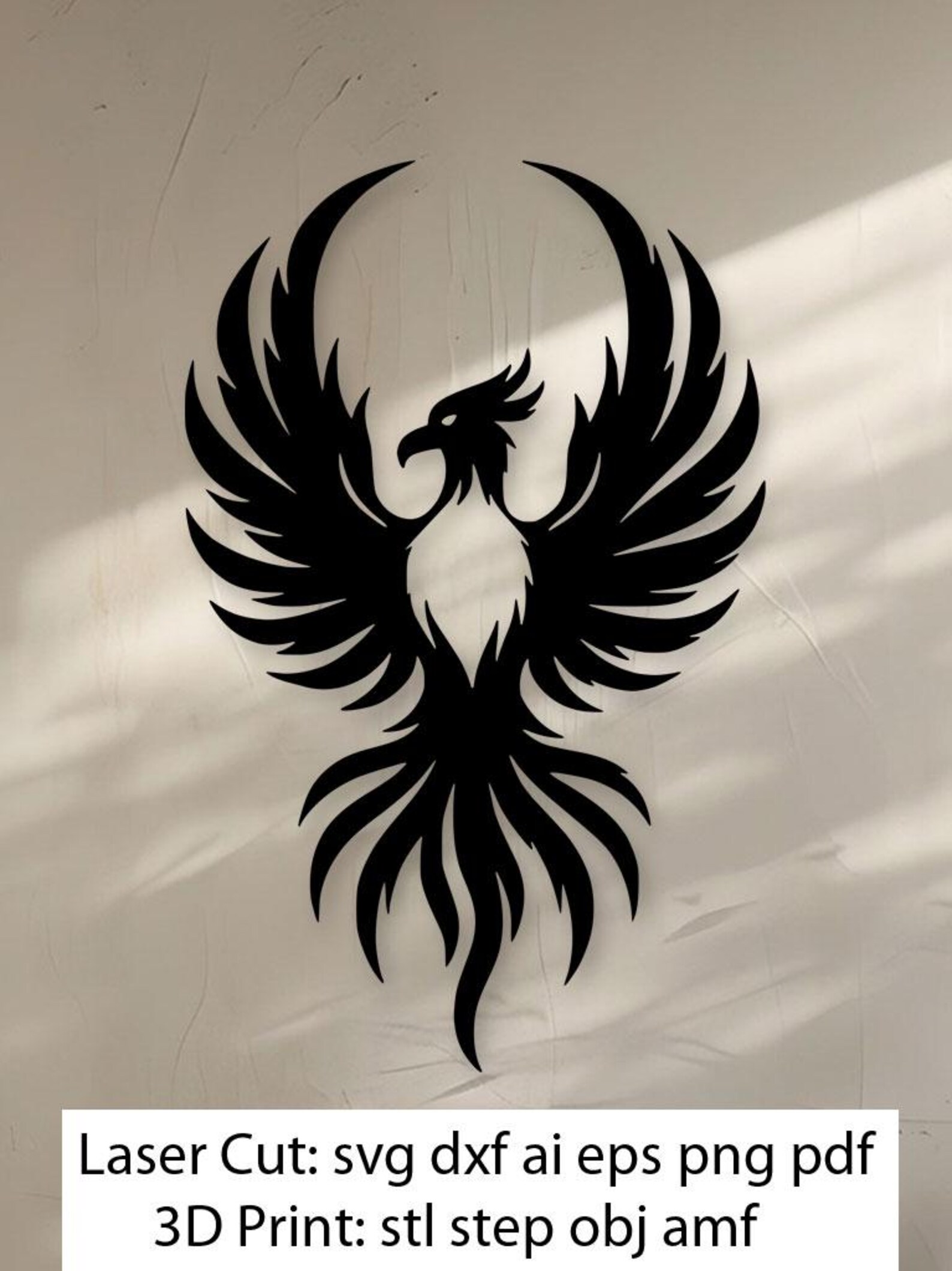 Phoenix Wall Decor Vector Laser Cut Template SVG Digital Download ...