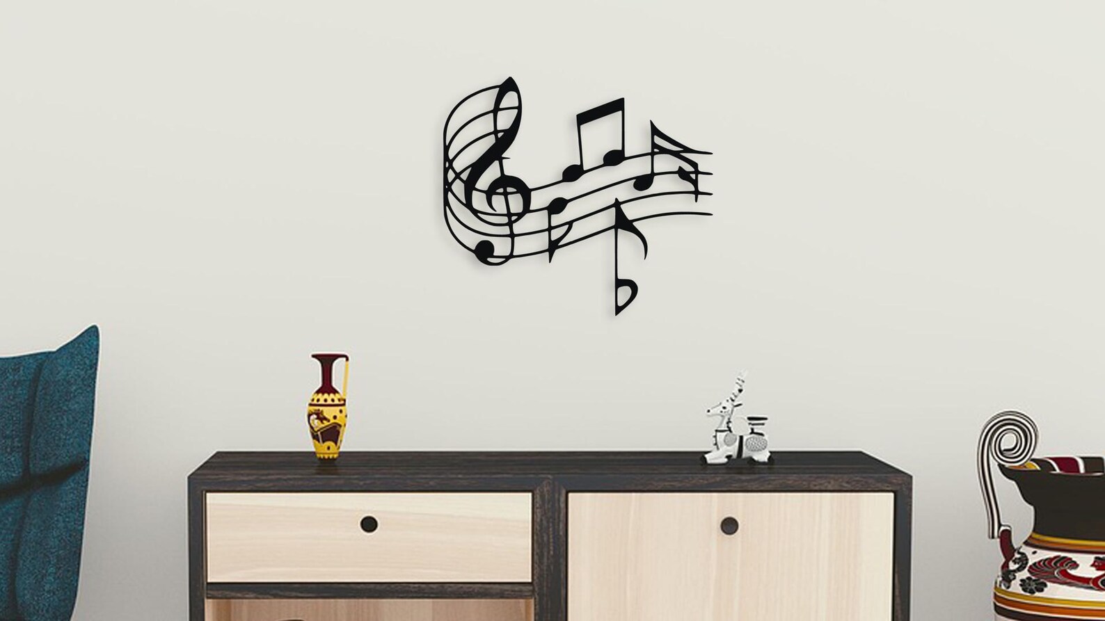 Music Notes Wall Art Laser Cut File CNC Musical Decor Digital Download ...