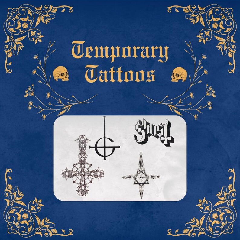 4-pack GHOST TEMPORARY TATTOOS | Grucifix - Skeleta, Impera, and ...
