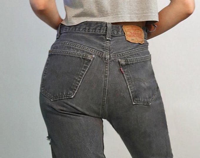 Levi's Charcoal 501 Jeans 30x27.5, Vintage 1980s Levis Dark Gray 501 ...