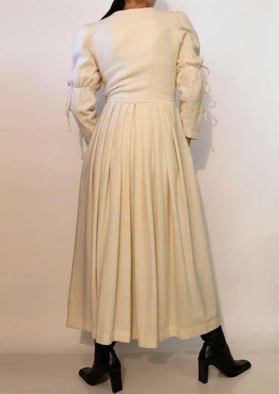 Puffed Mutton Leg Wool Austrian Dress / Vintage 1980s… - Gem