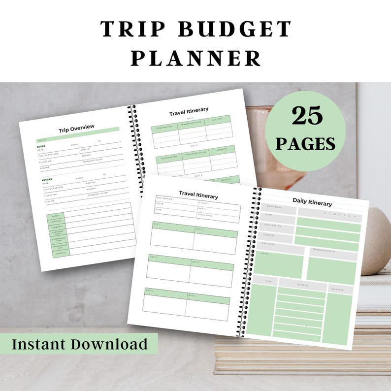 Trip Budget Planner: Printable Travel Finance Tracker (PDF) - Etsy Canada