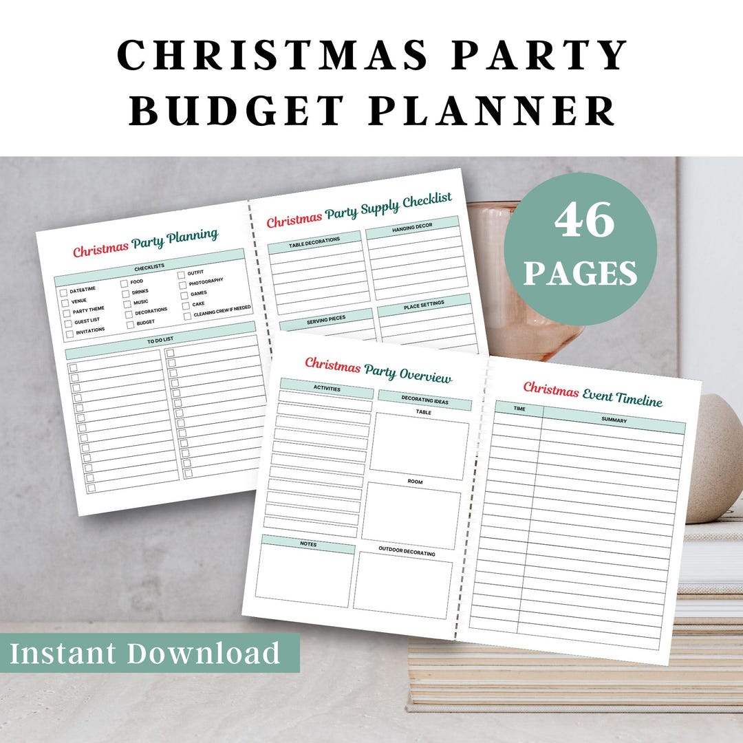 Christmas Party Budget Planner: Holiday Expense Tracker (printable PDF ...