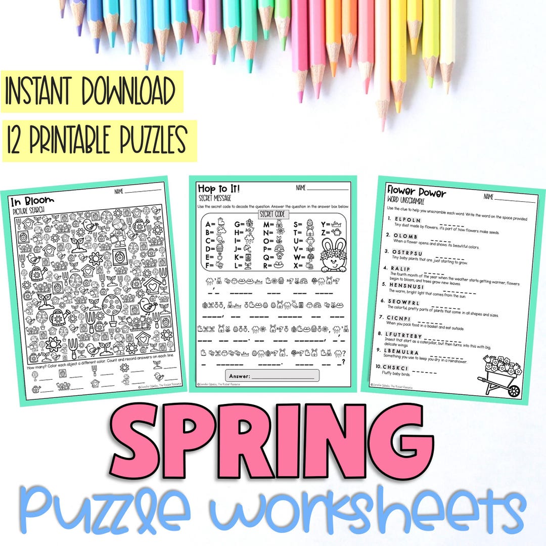 Spring Worksheets Kids - Spring Puzzle Printables - Spring Word Search ...