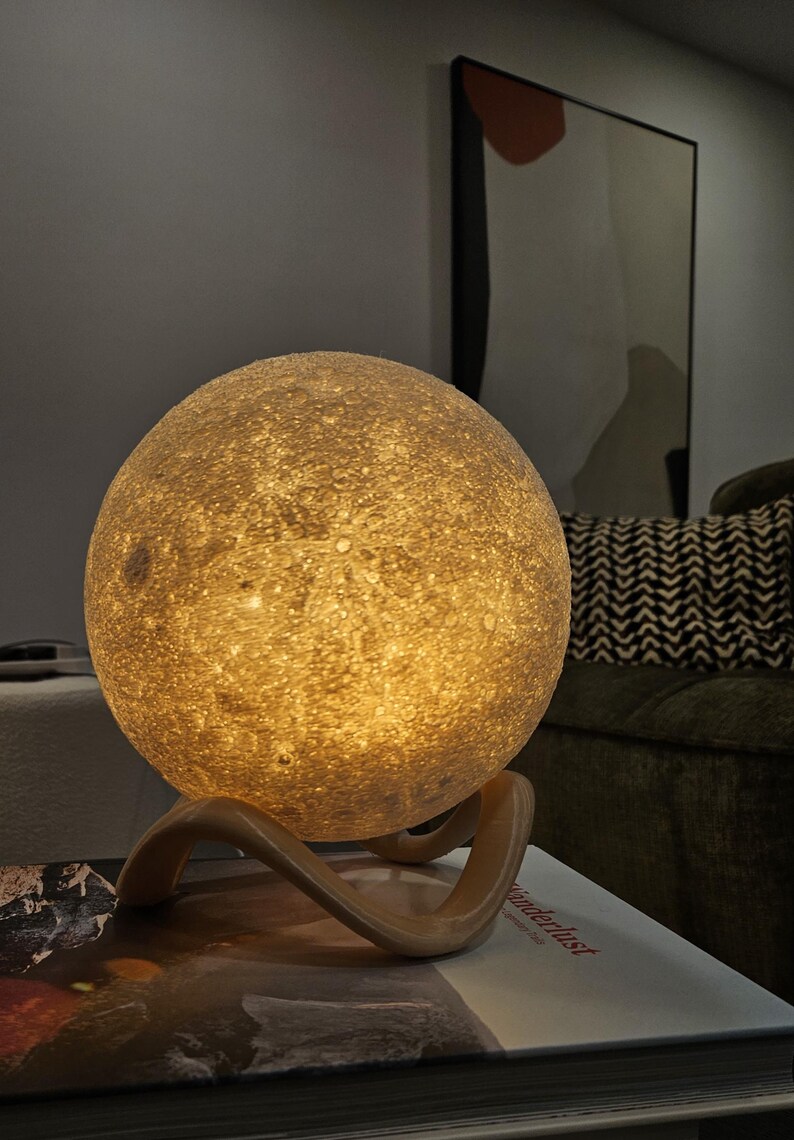 Moonlight Table Lamp Moon Night Light 3D Printed Moon Lamp Color ...
