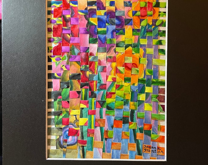 Watercolor Weaving, Paper Weaving, Original Art, Colorful, Flowers ...