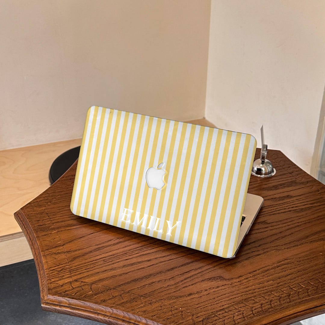 Custom Yellow Striped MacBook Shell Case Cover for MacBook Pro 13/14/15 ...