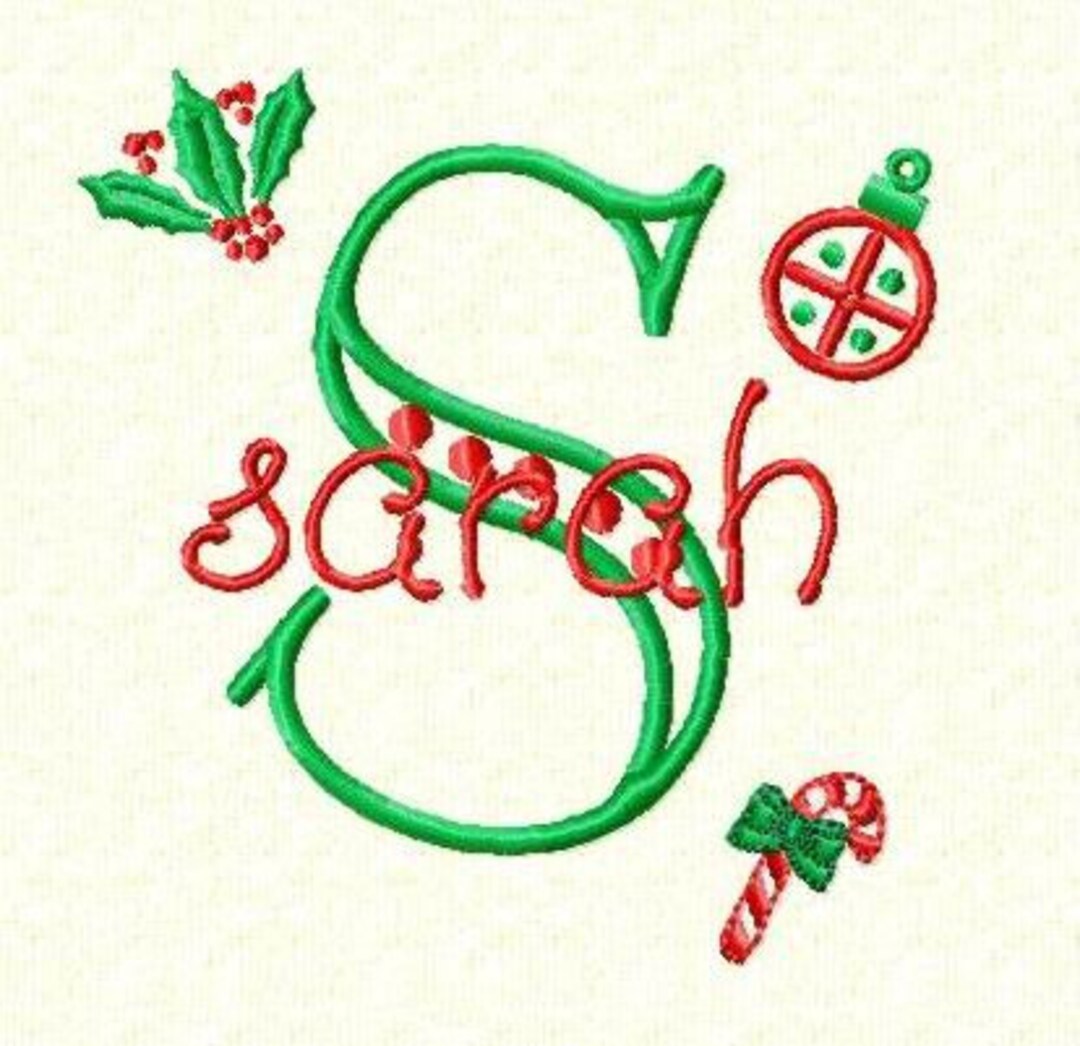 Christmas Monogram Font 17 Machine Embroidery Designs - Etsy