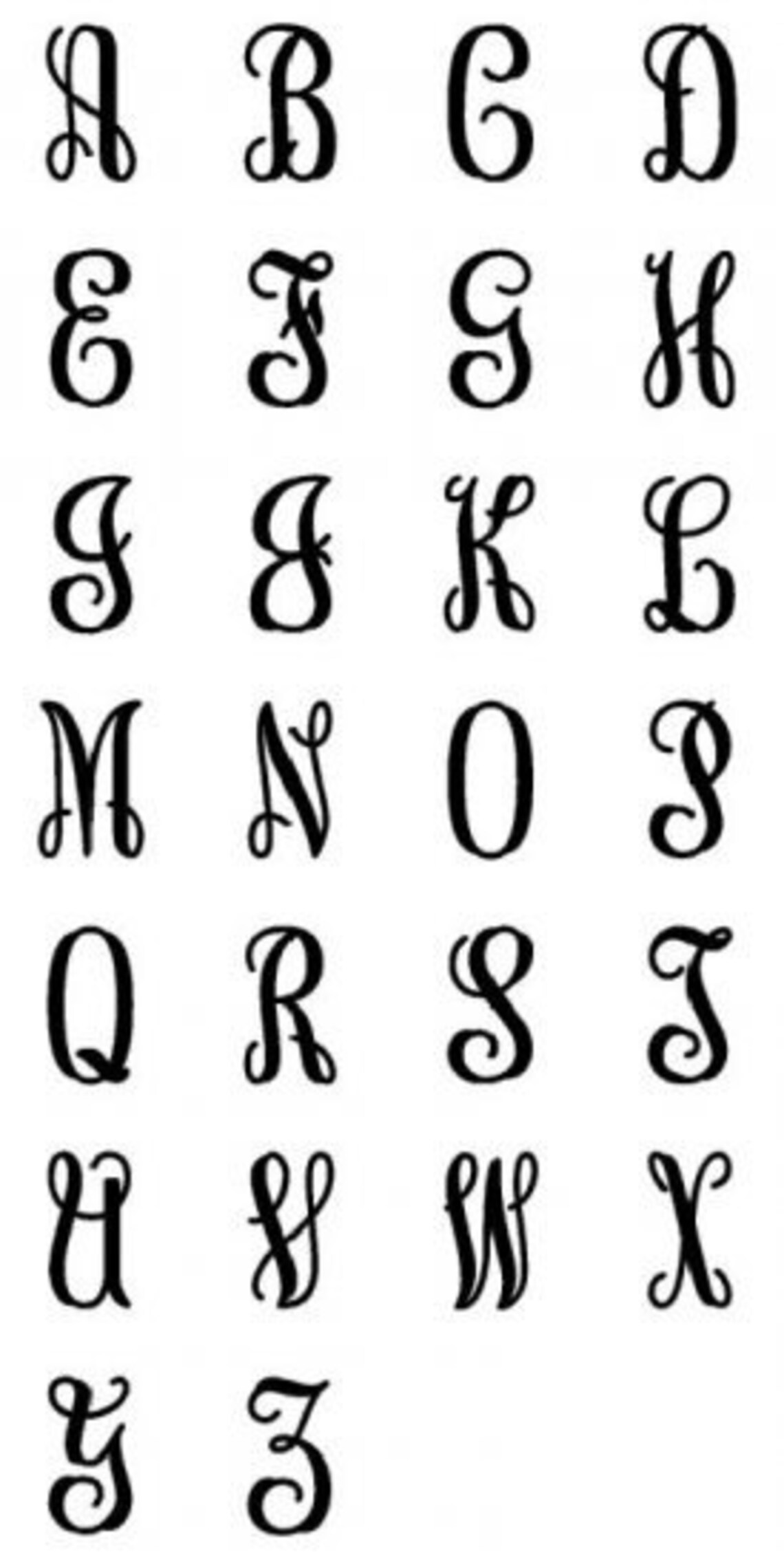 3 Initial Monogram 2 Font Machine Embroidery Designs - Etsy