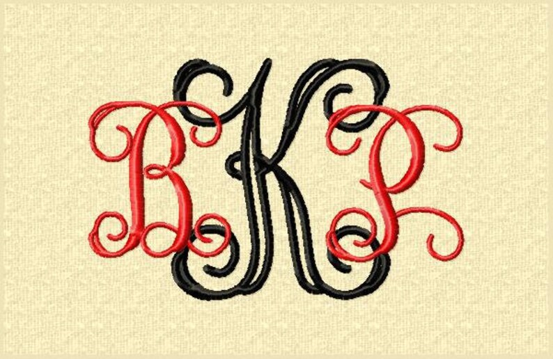 3 Initial Monogram Set 3 Machine Embroidery Designs - Etsy