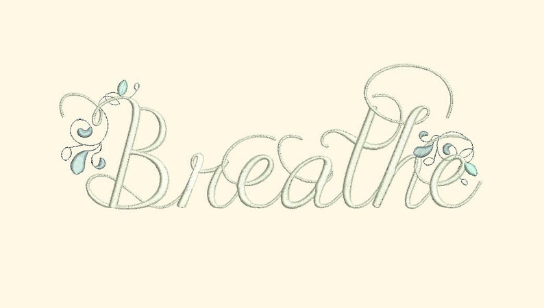 Breathe - Inspirational Word Art Machine Embroidery Design - Etsy