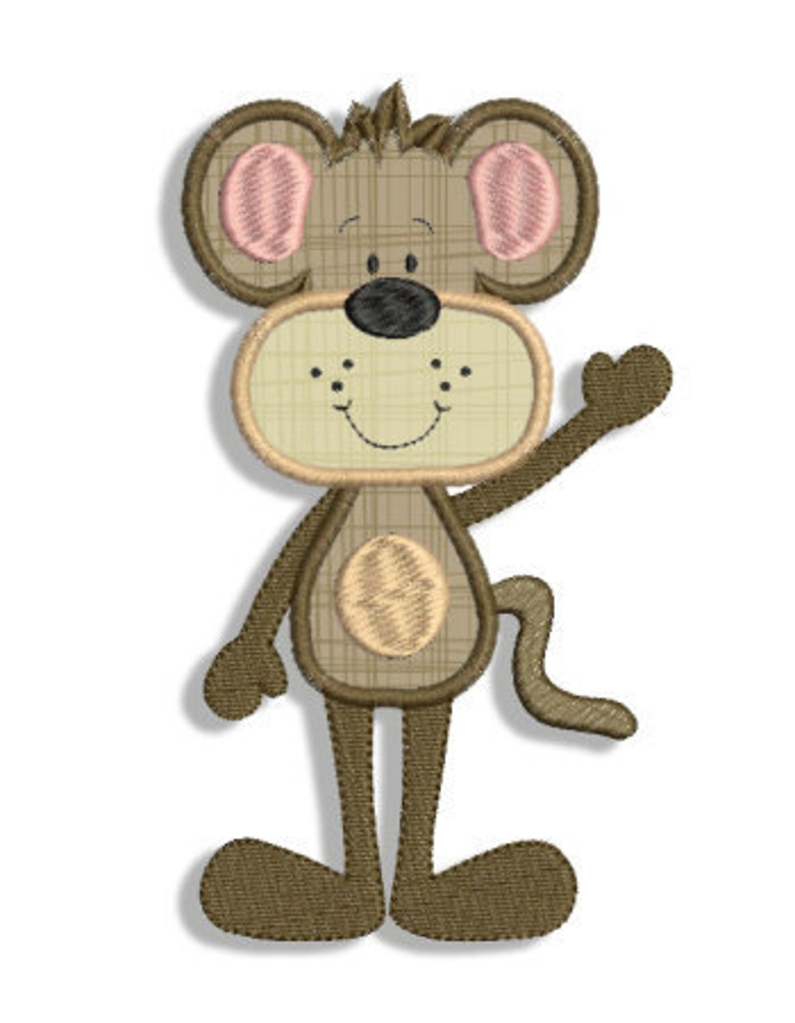 Monkey Applique Machine Embroidery Design 3 Sizes - Etsy