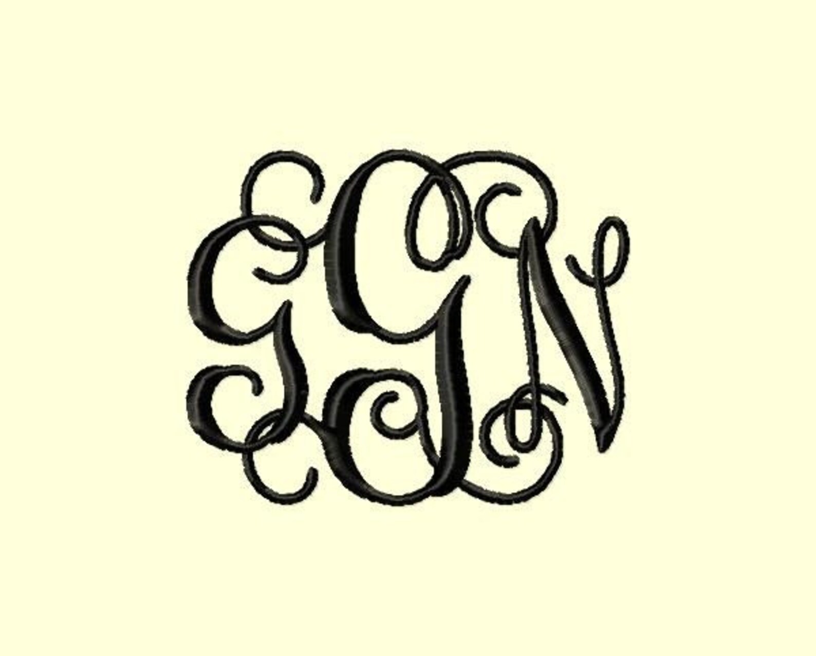 3 Initial Monogram 2 Font Machine Embroidery Designs - Etsy
