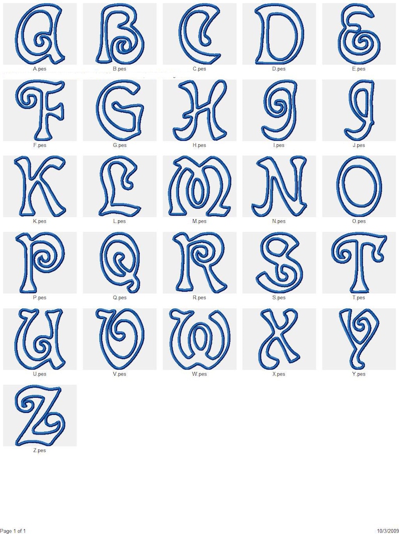 Alexa Applique Alphabet Machine Embroidery Designs - Etsy