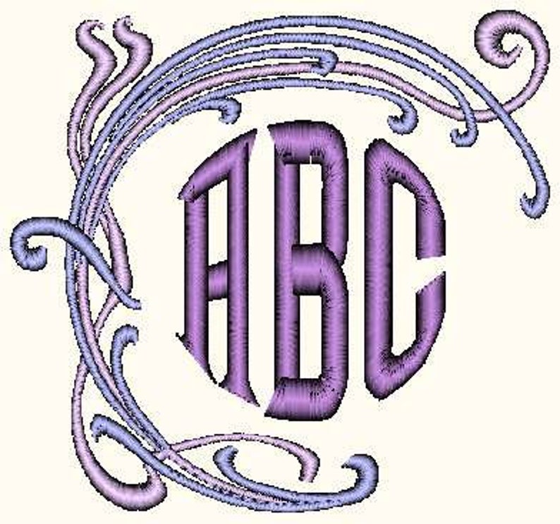 3 Initial Monogram Set 6 Circle Monogram Machine Embroidery Designs - Etsy
