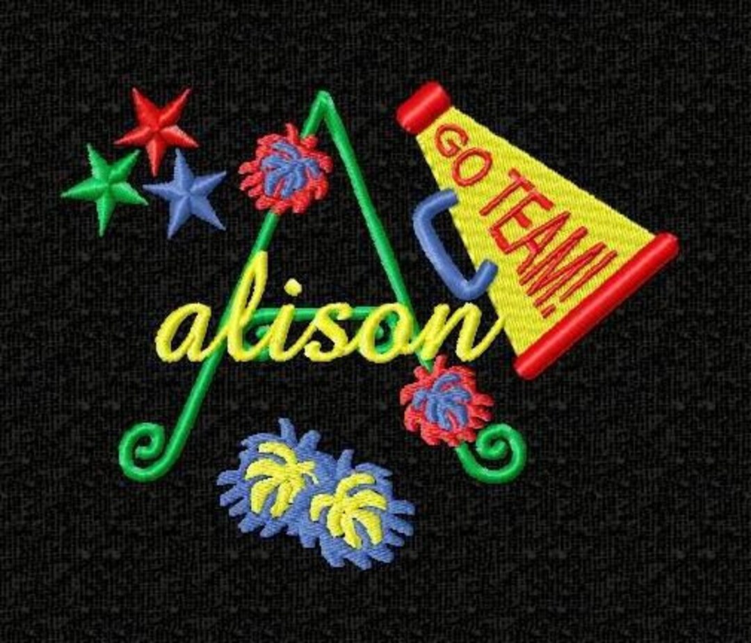 Cheerleader Monogram Font Machine Embroidery Designs - Etsy