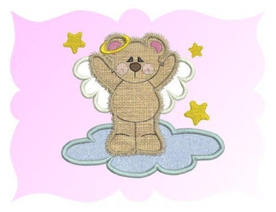 Angel Bear Applique Machine Embroidery Design - Etsy