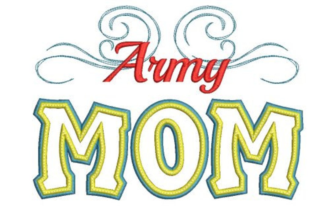 Army Mom Applique Machine Embroidery Design 4 Sizes - Etsy