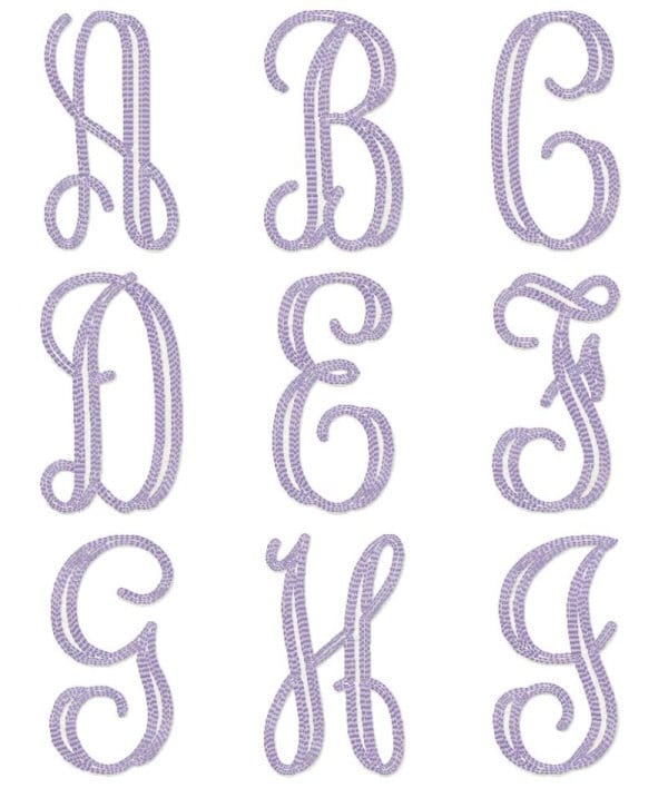 3 Initial Monogram 7 - Vintage Entwined Machine Embroidery Designs - Etsy