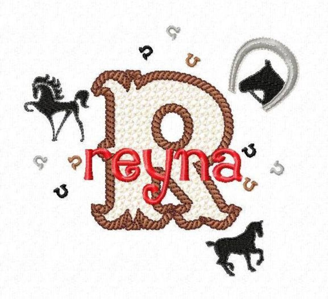 Equestrian Monogram Font Alphabet - Machine Embroidery Designs - Etsy