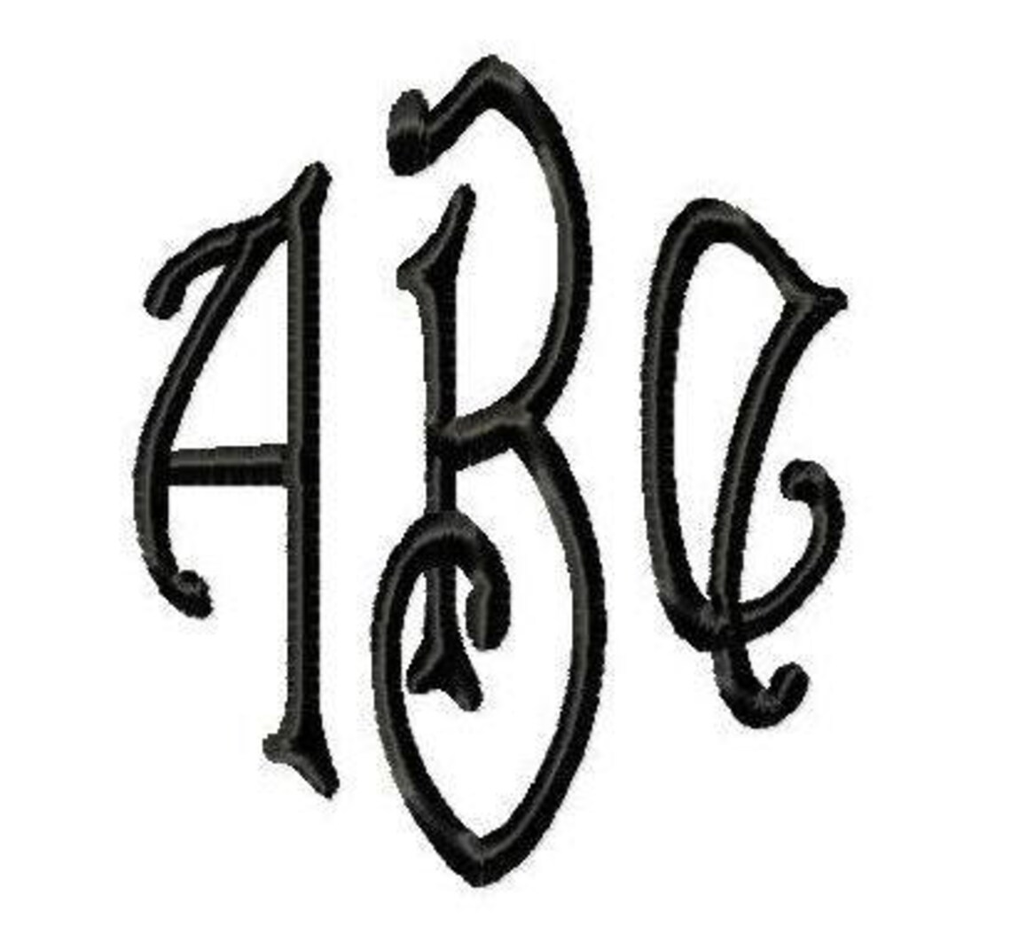 3 Initial Monogram No.1 Machine Embroidery Designs - Etsy