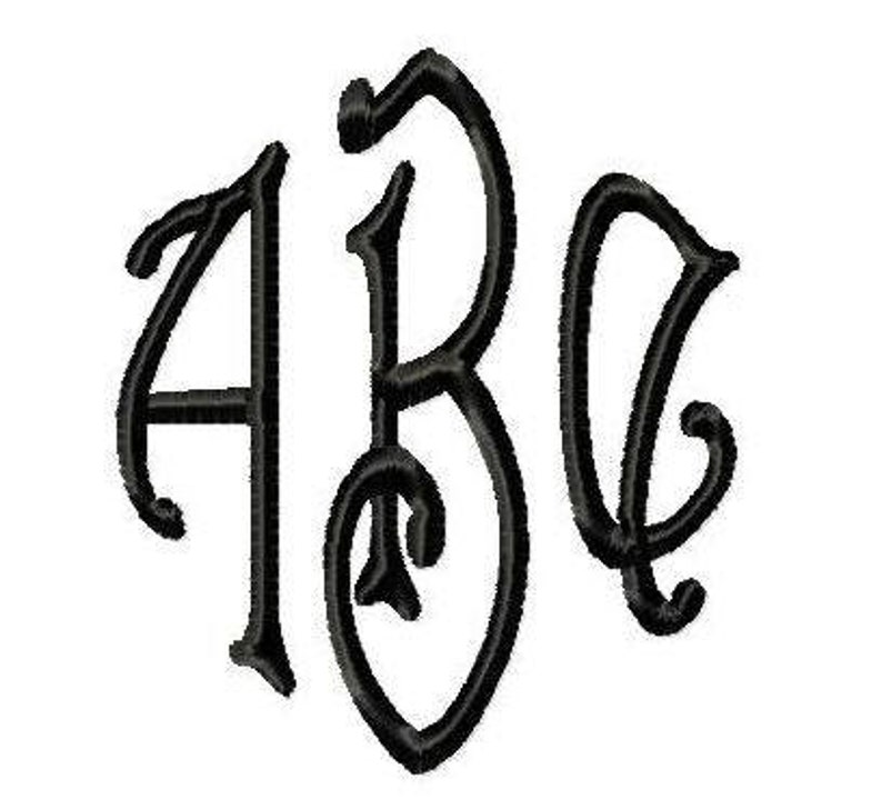 3 Initial Monogram No.1 Machine Embroidery Designs - Etsy