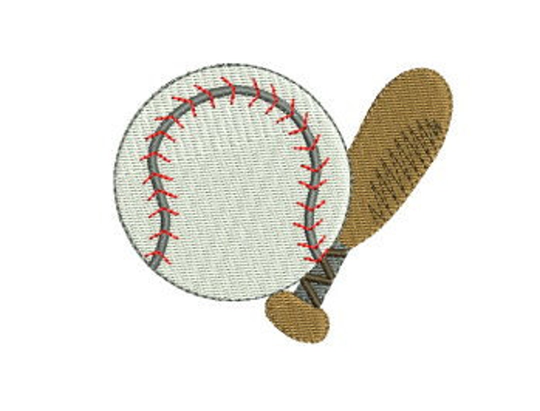 Baseball & Bat Machine Embroidery Design - 4x4 - Etsy