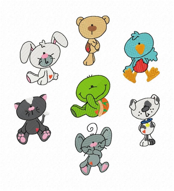 Cute Critters Machine Embroidery Designs 4x4 | Etsy