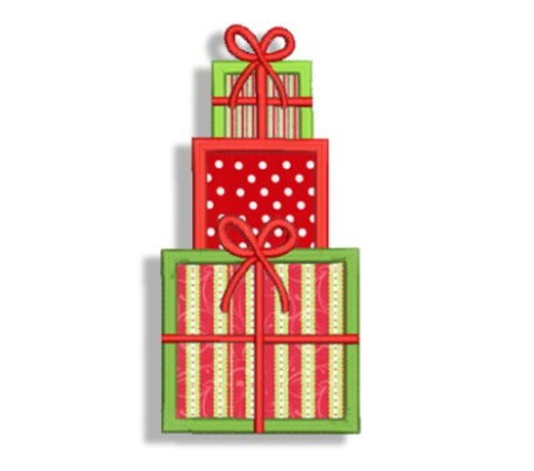 Stacked Gifts Applique Machine Embroidery Design - Etsy