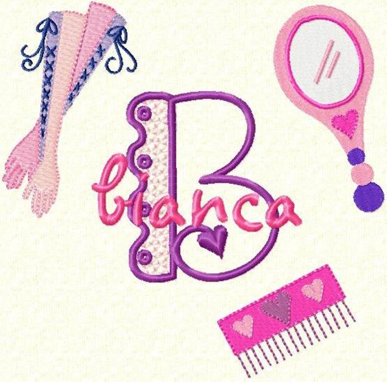 Girly Princess Monogram Font Alphabet Machine Embroidery Designs - Etsy