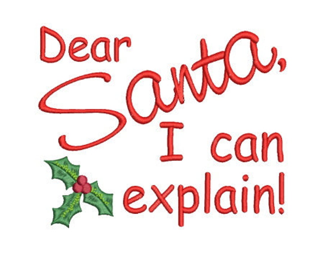 Dear Santa Machine Embroidery Design - 3 Sizes - Etsy