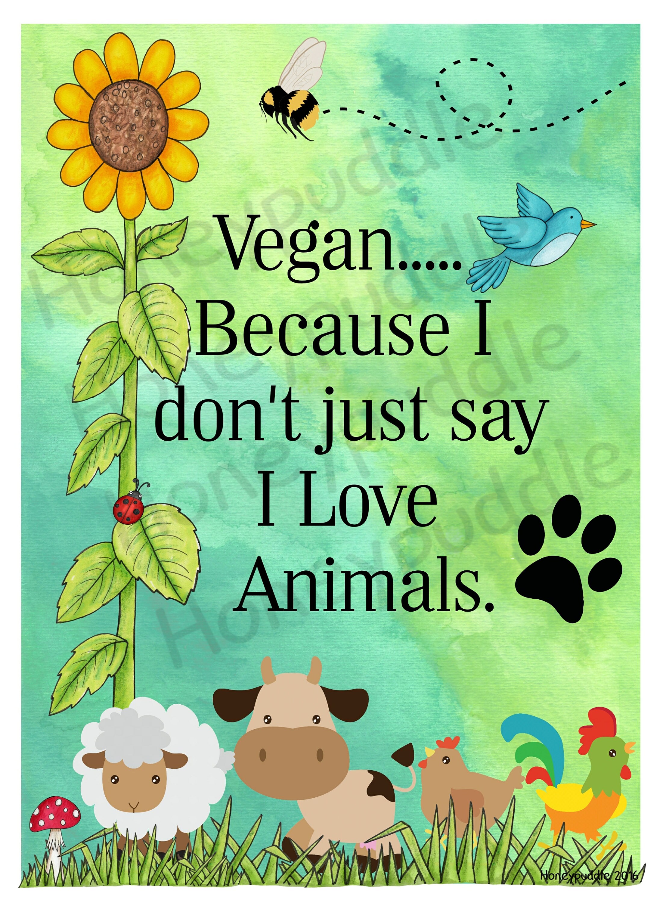 Art Print, Wall Art, Vegan Slogan, Vegan Print, Vegan Gift, Printable ...