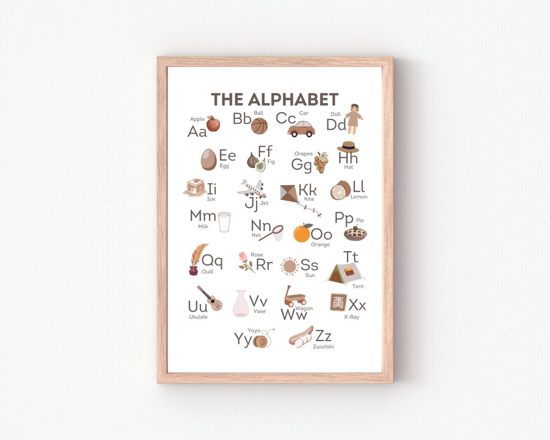 Earth Tone Alphabet Poster: Montessori Classroom Decor (digital ...