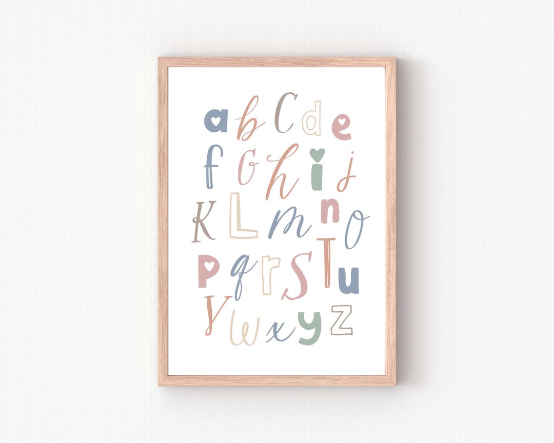 Pastel Alphabet Poster: Kids Room Decor (digital Download) - Etsy